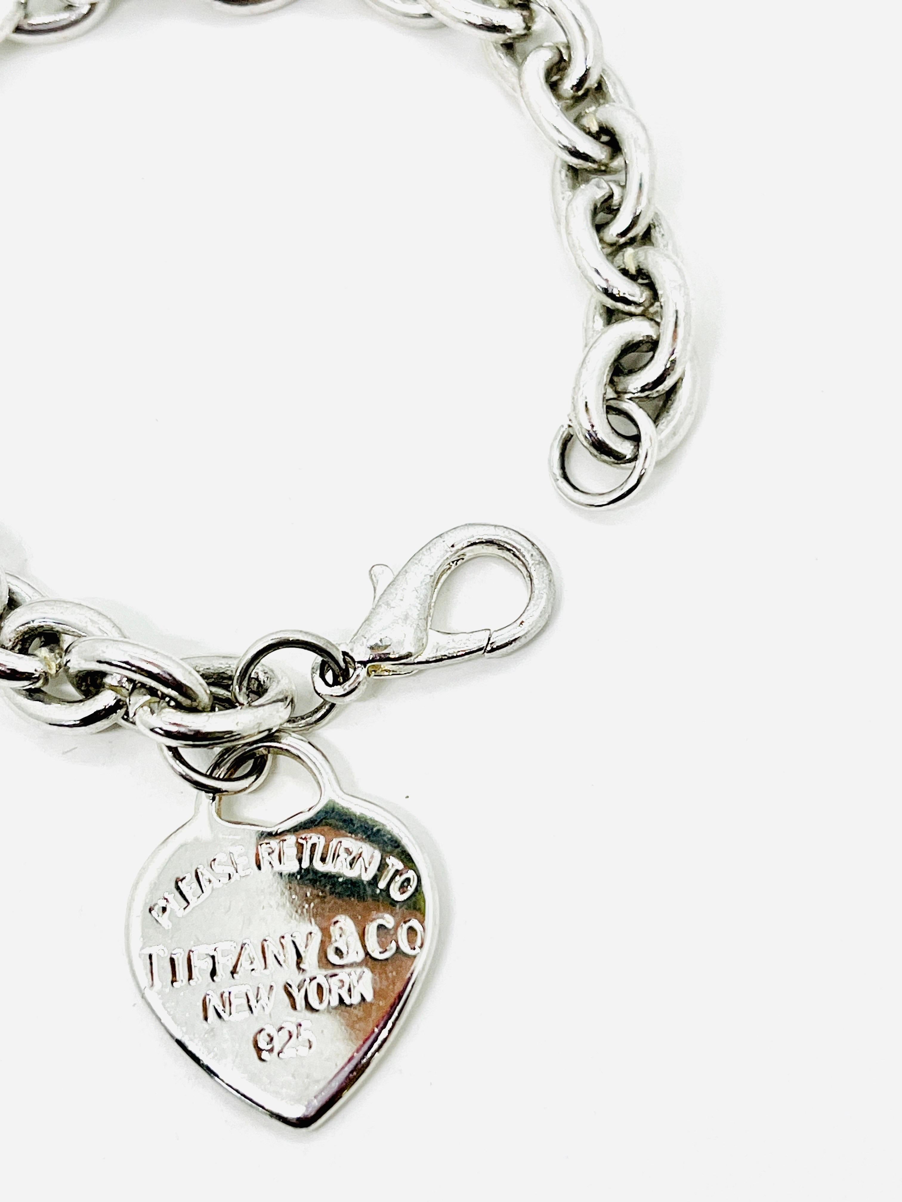 Tiffany and Co "Return To" Heart Tag Sterling 925 Chain Bracelet For ...