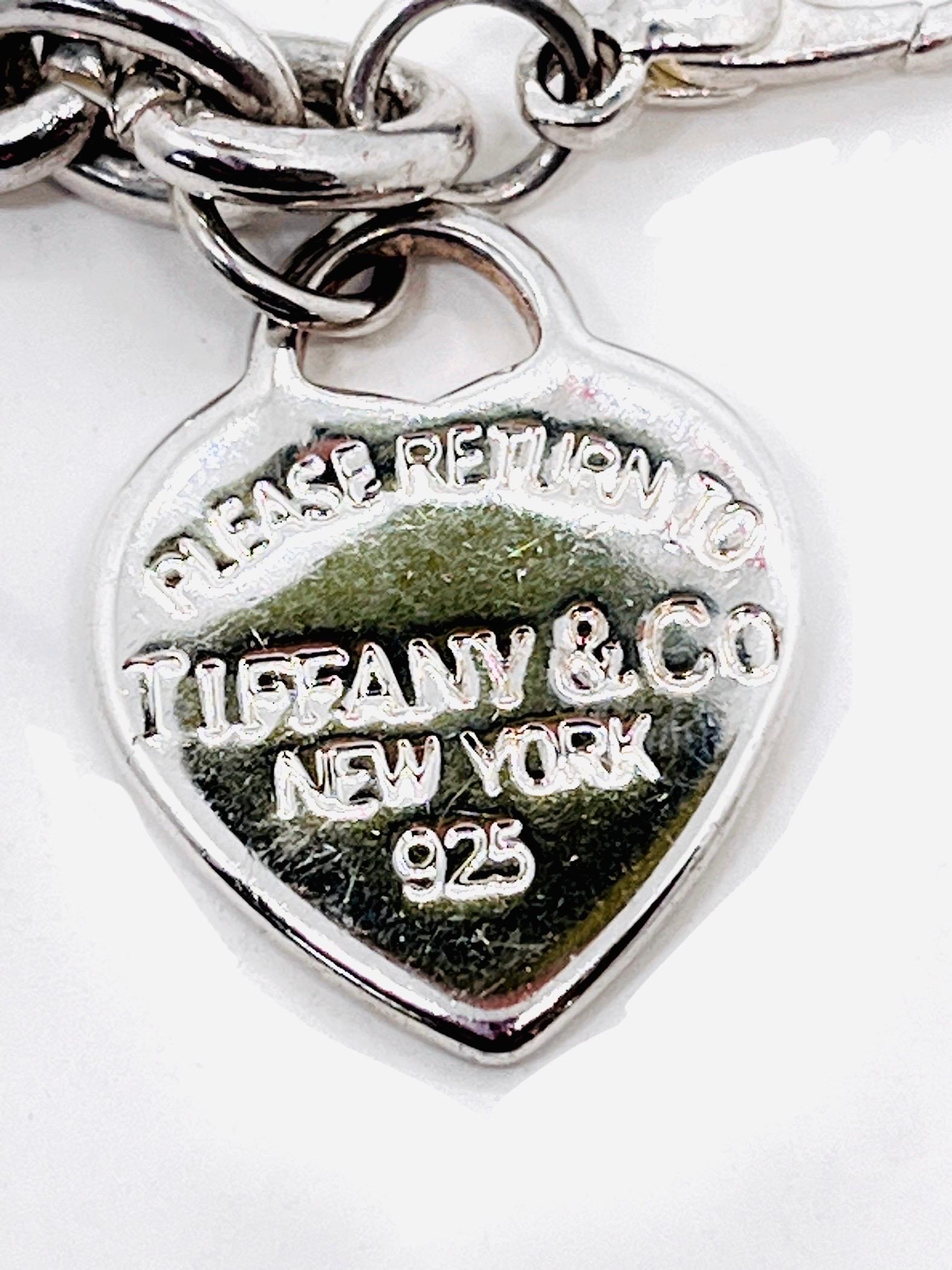 Tiffany and Co "Return To" Heart Tag Sterling 925 Chain Bracelet For ...