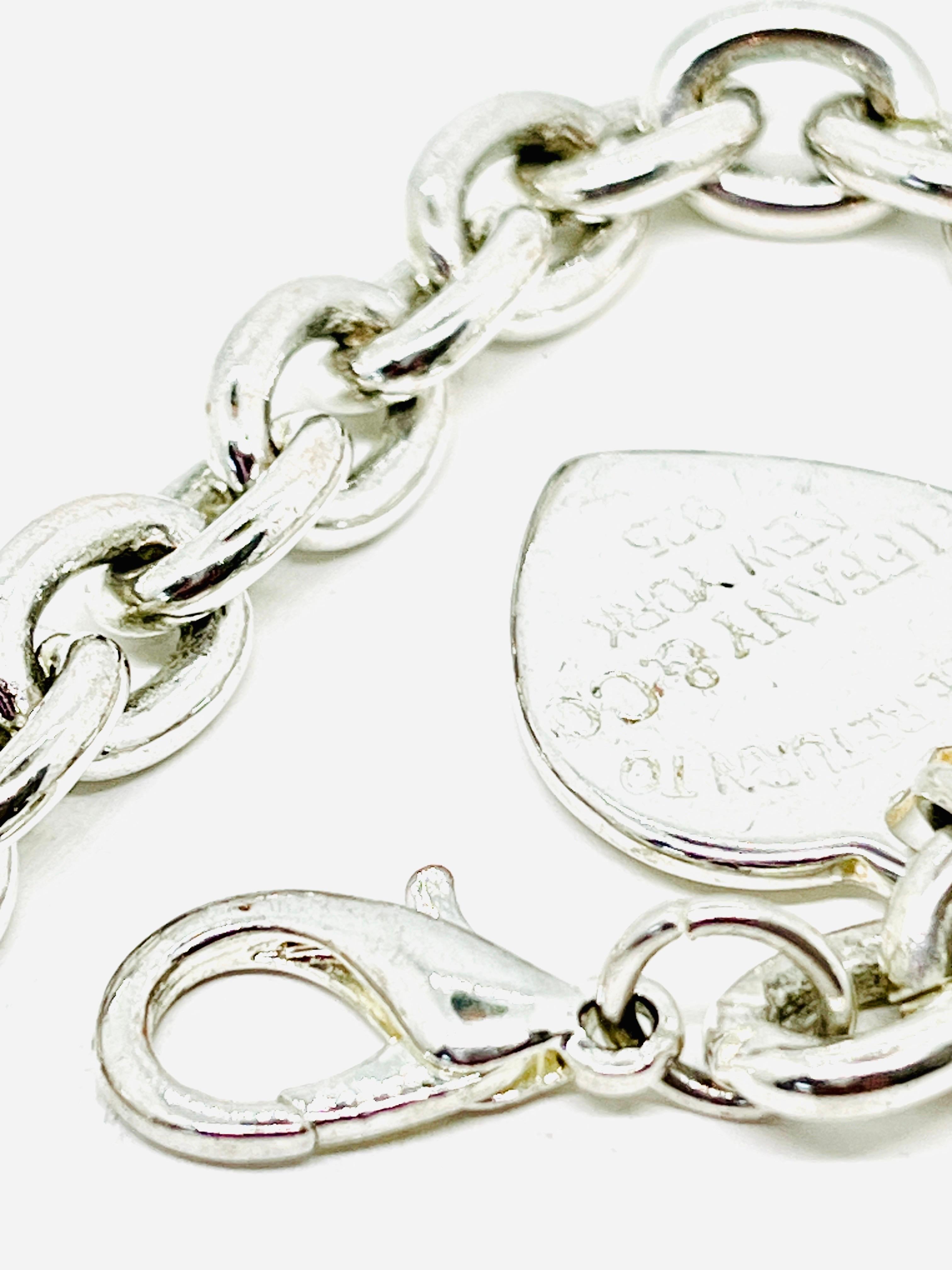 Tiffany and Co "Return To" Heart Tag Sterling 925 Chain Bracelet For ...