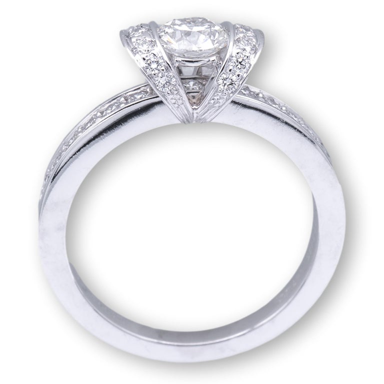 Tiffany and Co. Ribbon Platinum Diamond Engagement Ring .83ct Tw GVVS2 ...