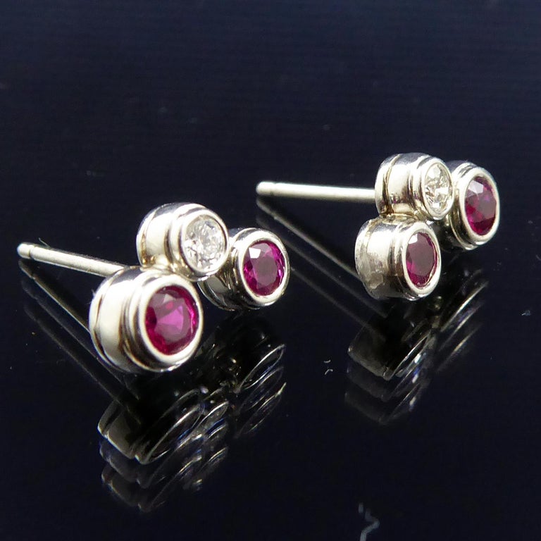 Tiffany and Co. Ruby and Diamond Bubble Earrings, Platinum at 1stDibs ...