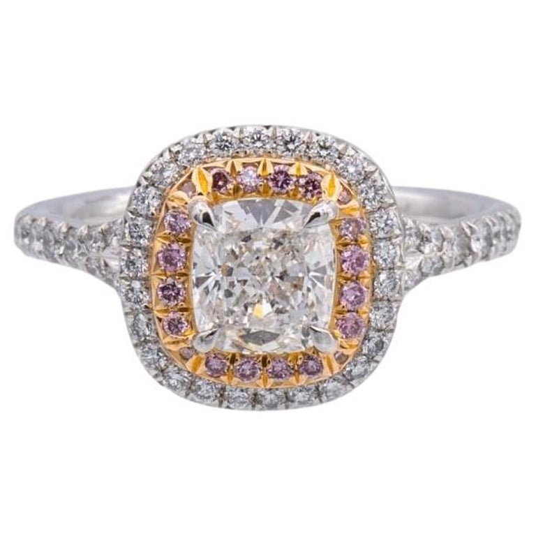 Tiffany and Co. Soleste Pink Diamond Engagement Ring Platinum Rose Gold ...