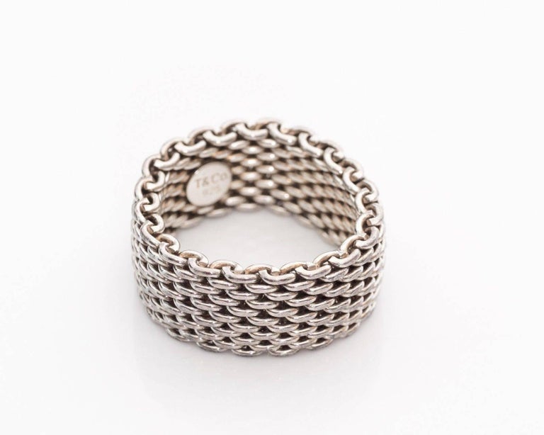 Tiffany and Co. Somerset Sterling Silver Mesh Chain Link Ring at ...