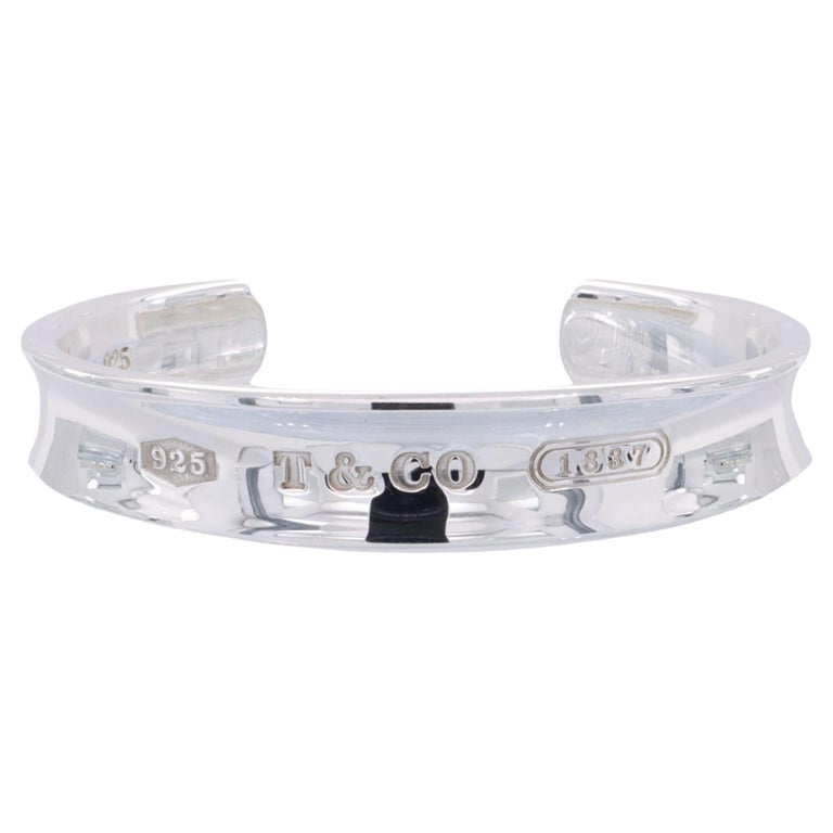 Tiffany and Co. Sterling Silver 1837 Open-Cuff Bracelet Medium For Sale at 1stDibs