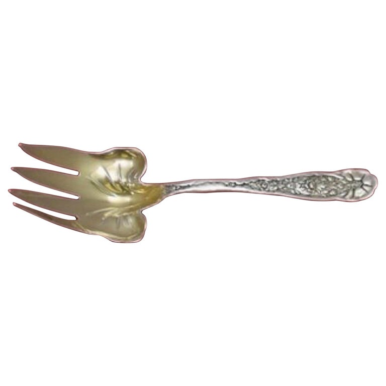 Tiffany and Co Sterling Silver Fish Serving Fork Flat Handle Gold ...