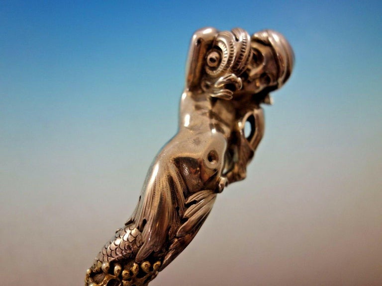 Tiffany and Co. Sterling Silver Punch Ladle with 3D Mermaid and Dolphin ...