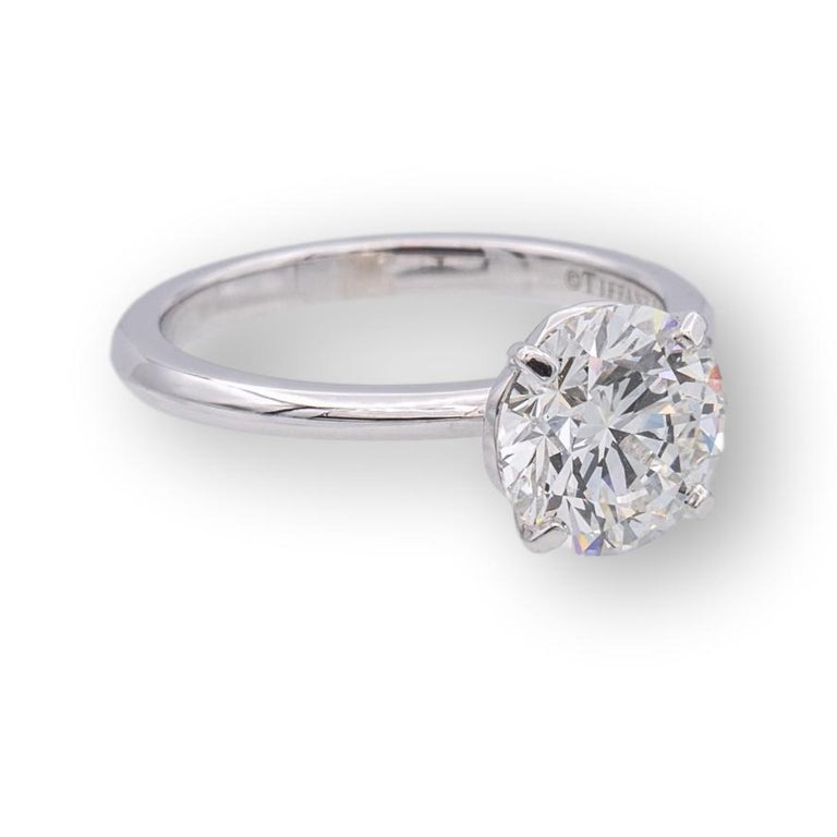 Tiffany and Co. True Platinum Round Diamond 1.37ct. HVVS1 Engagement ...