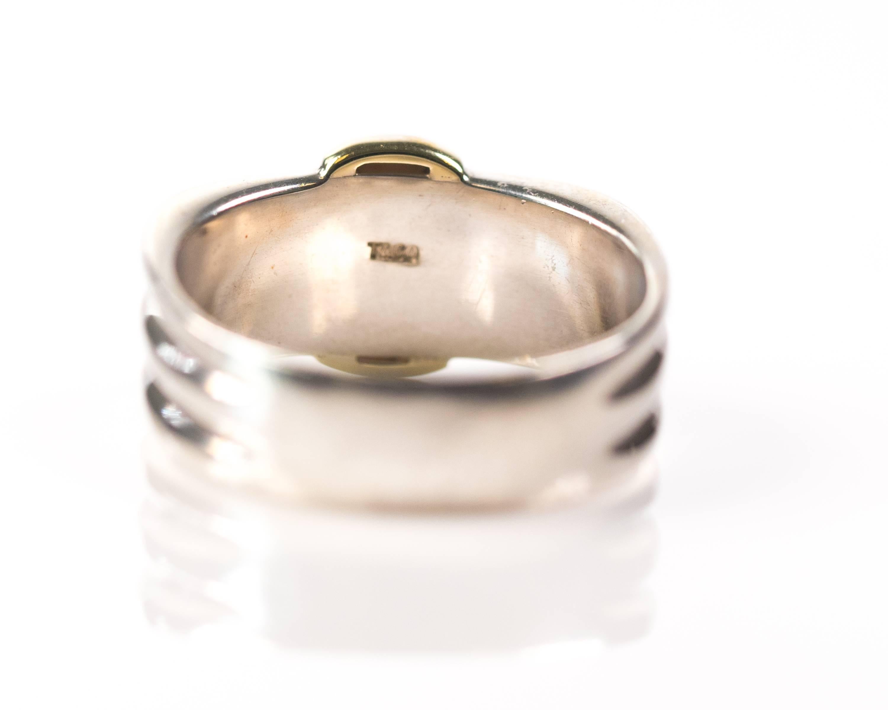 Tiffany and Co. Two-Tone 18 Karat White and Yellow Gold Ring For Sale at 1stDibs | tiffany two ...