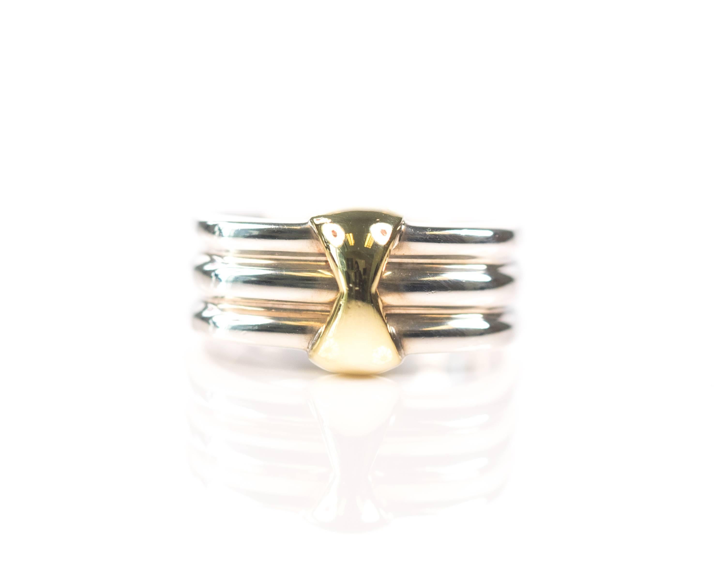 Tiffany and Co. Two-Tone 18 Karat White and Yellow Gold Ring For Sale at 1stDibs | tiffany two ...