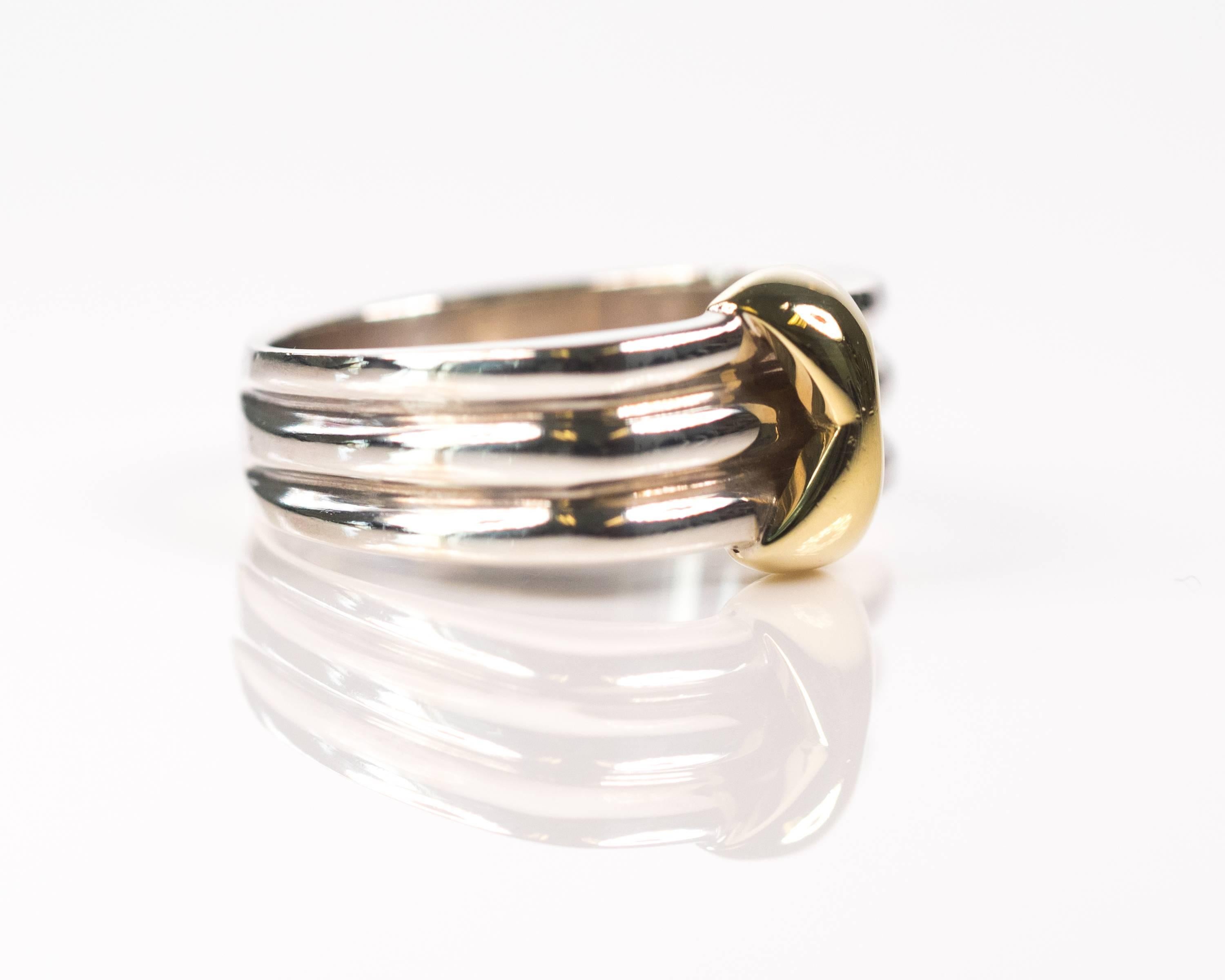 Tiffany and Co. Two-Tone 18 Karat White and Yellow Gold Ring For Sale at 1stDibs | tiffany two ...