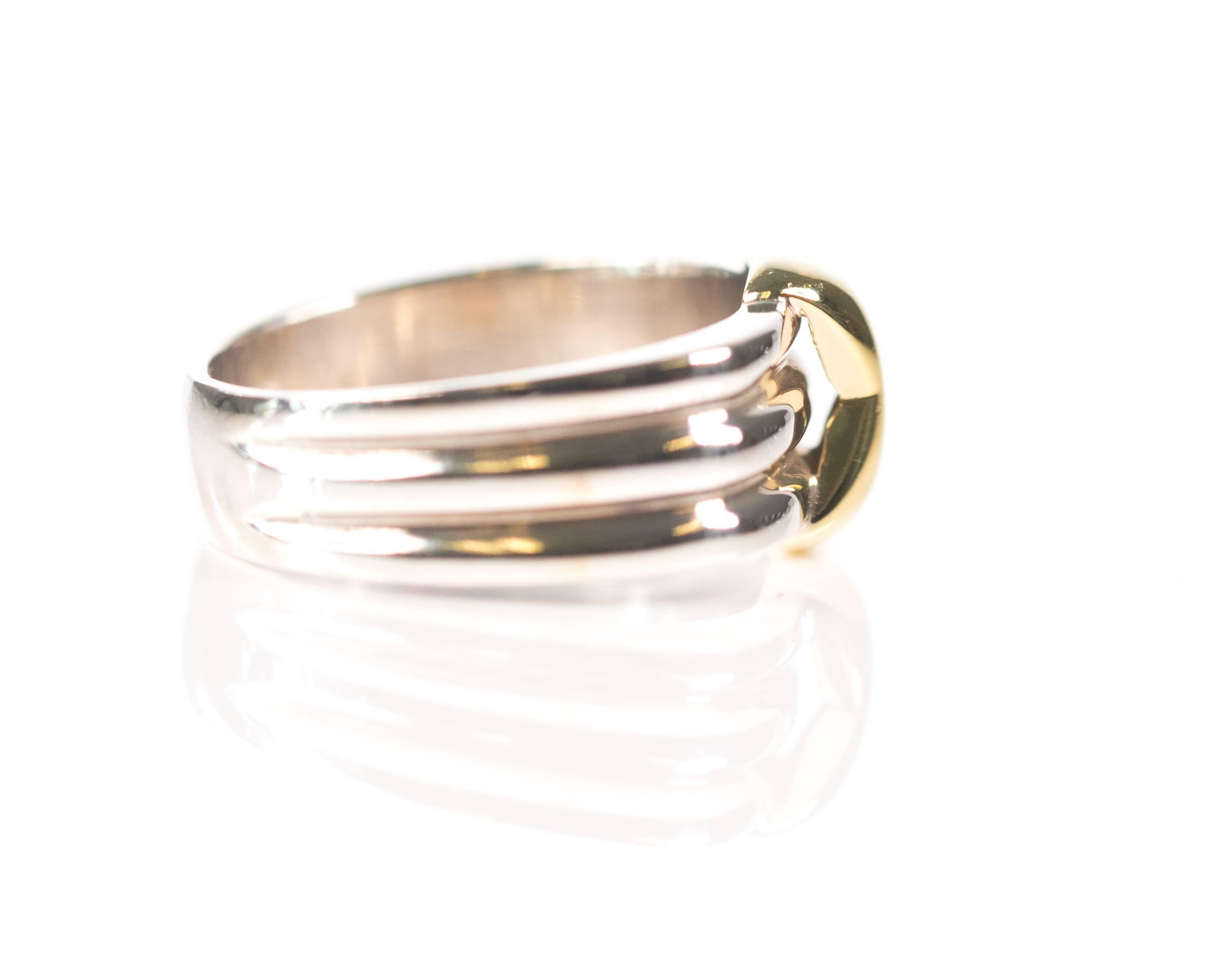 Tiffany and Co. Two-Tone 18 Karat White and Yellow Gold Ring For Sale at 1stDibs | tiffany two ...