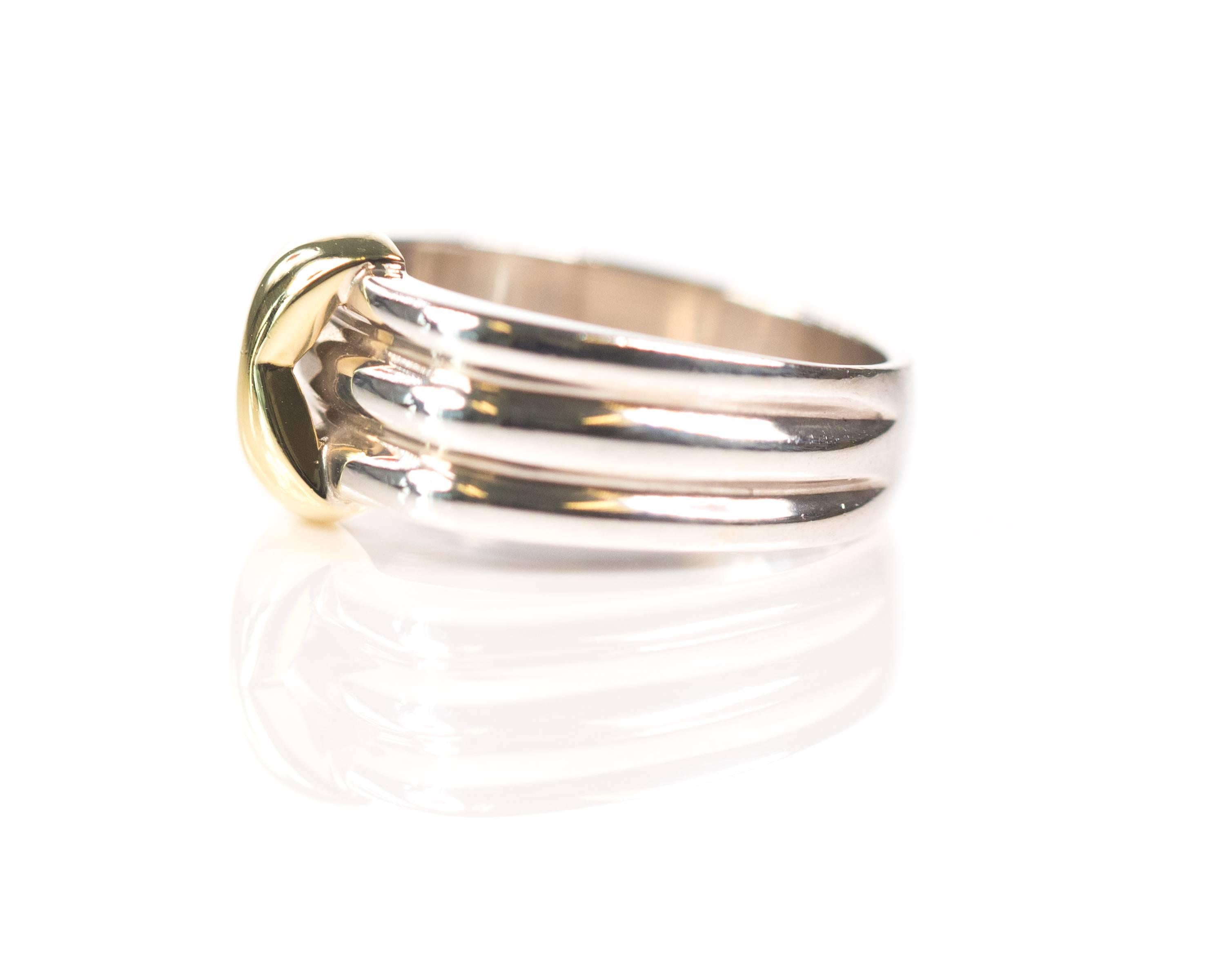 Tiffany and Co. Two-Tone 18 Karat White and Yellow Gold Ring For Sale at 1stDibs | tiffany two ...