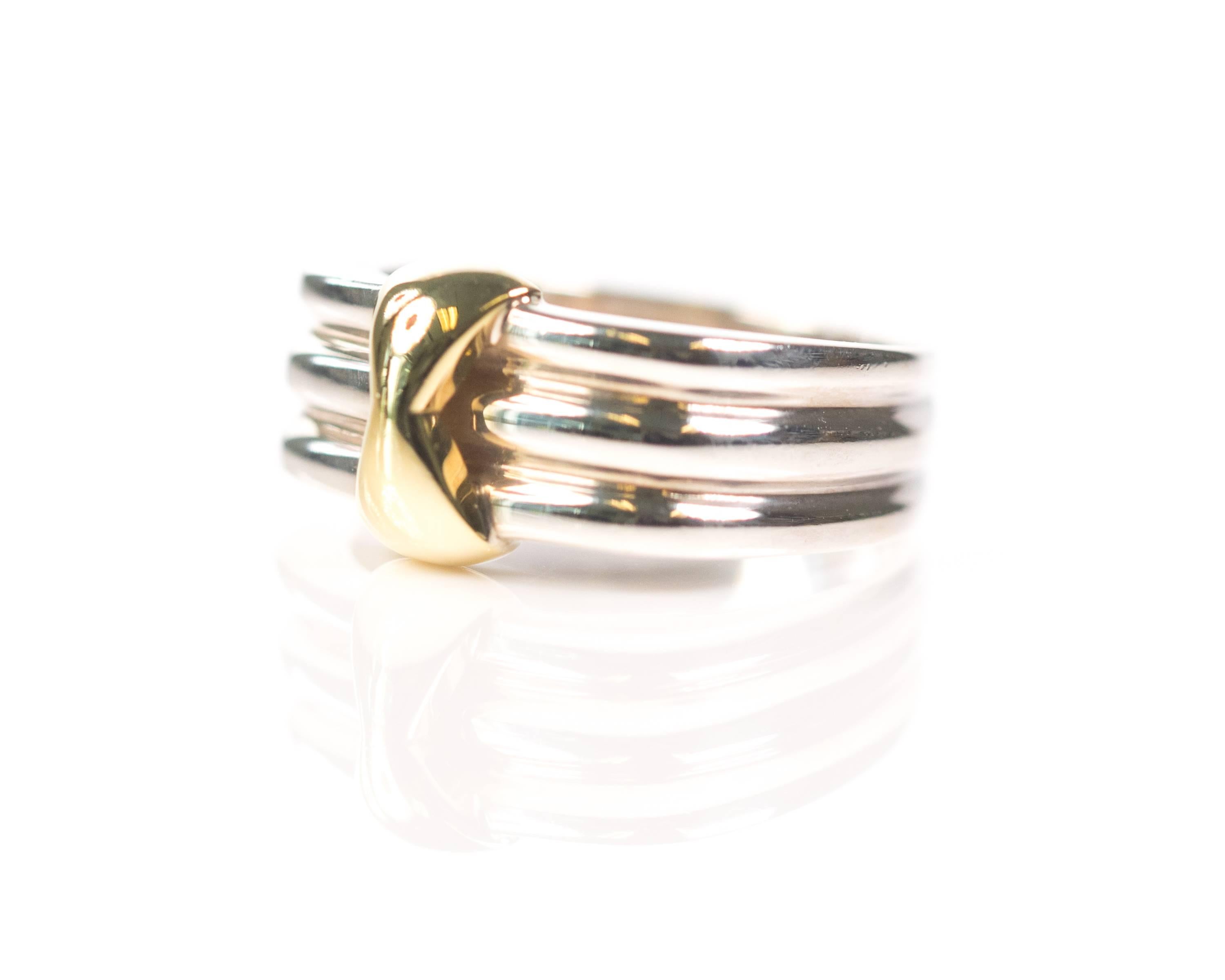 Tiffany and Co. Two-Tone 18 Karat White and Yellow Gold Ring For Sale at 1stDibs | tiffany two ...