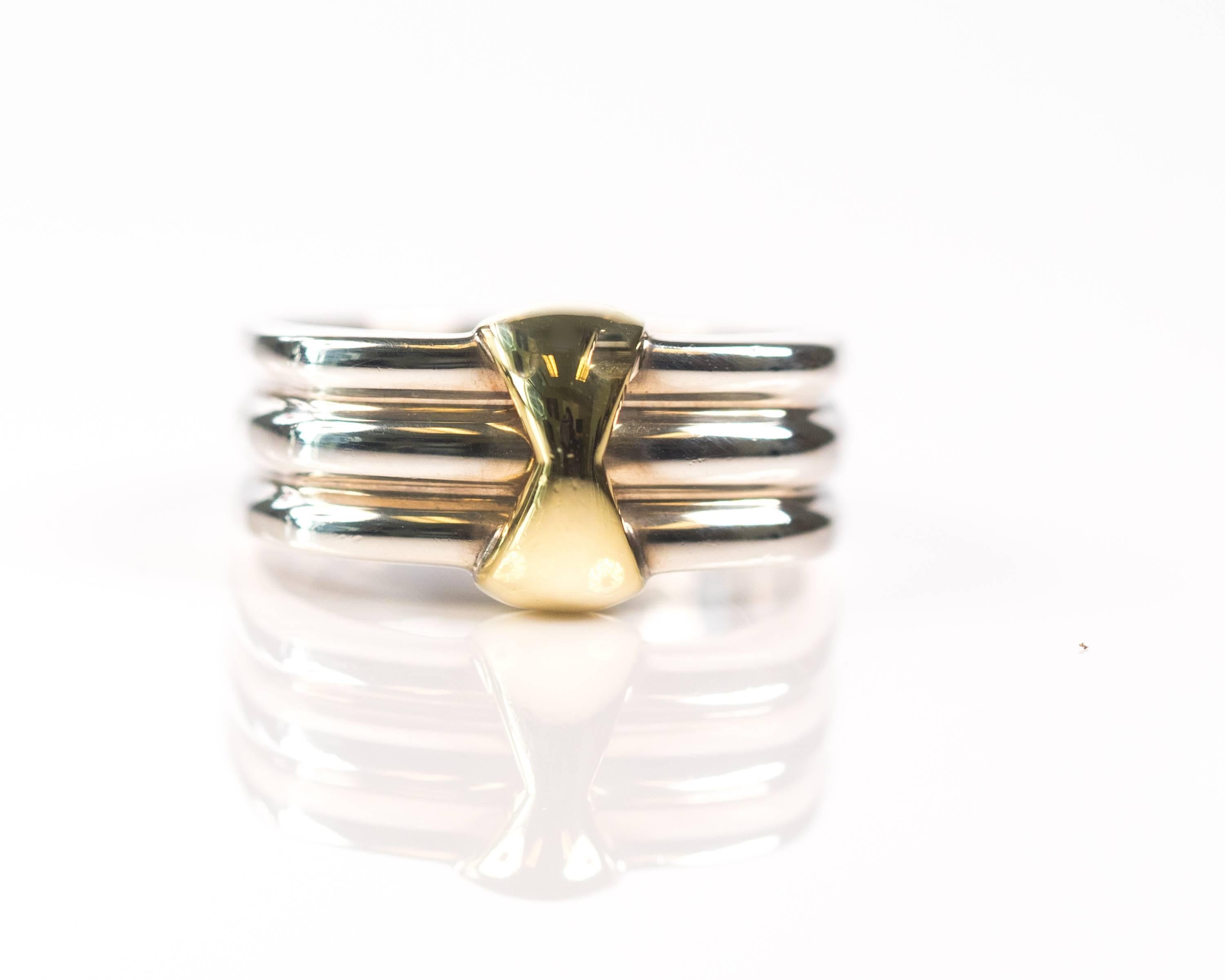 Tiffany and Co. Two-Tone 18 Karat White and Yellow Gold Ring For Sale at 1stDibs | tiffany two ...
