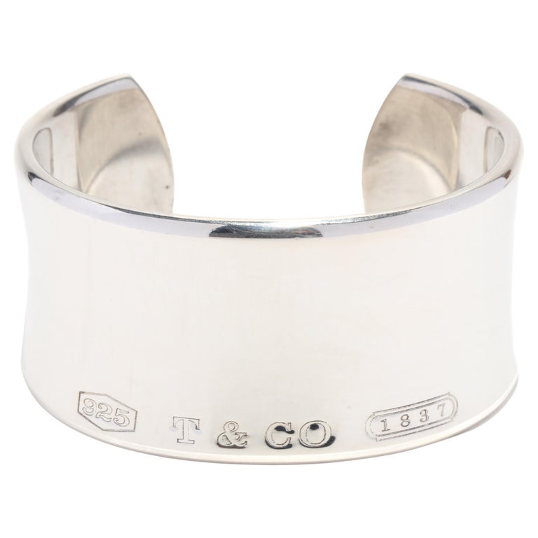 Tiffany and Co. 1837 Wide Cuff Bracelet, Sterling Silver For Sale at ...