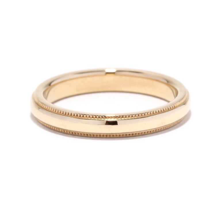 Tiffany and Company Milgrain Wedding Band, 18K Yellow Gold, Ring For ...