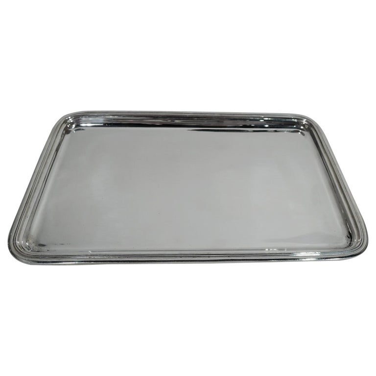 Tiffany Art Deco Modern Sterling Silver Rectangular Tray For Sale at ...