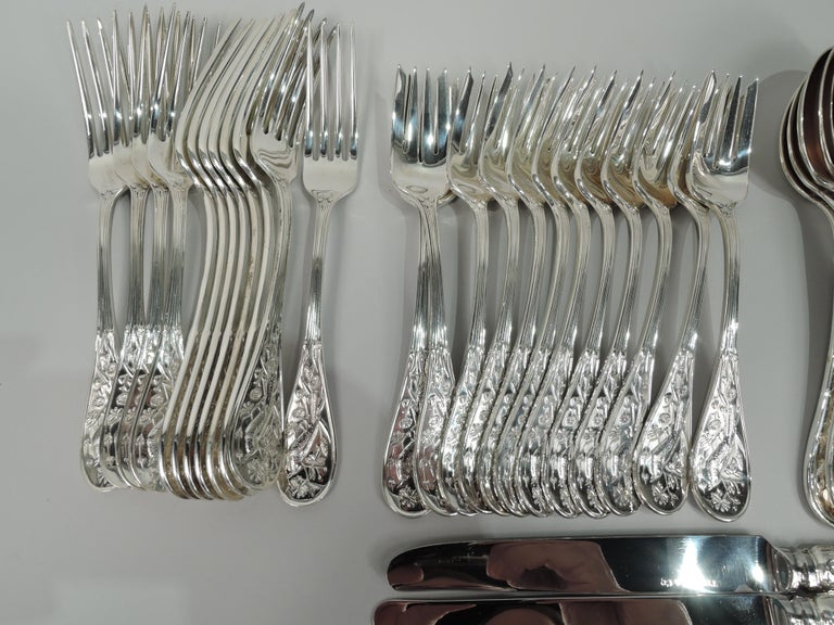Tiffany Audubon Sterling Silver Dinner Set for 12 with 60 Pieces For ...