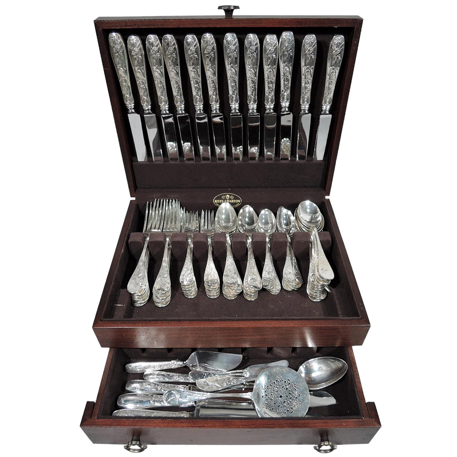 Tiffany Audubon Sterling Silver Dinner Set for 12 with 83 Pieces For ...