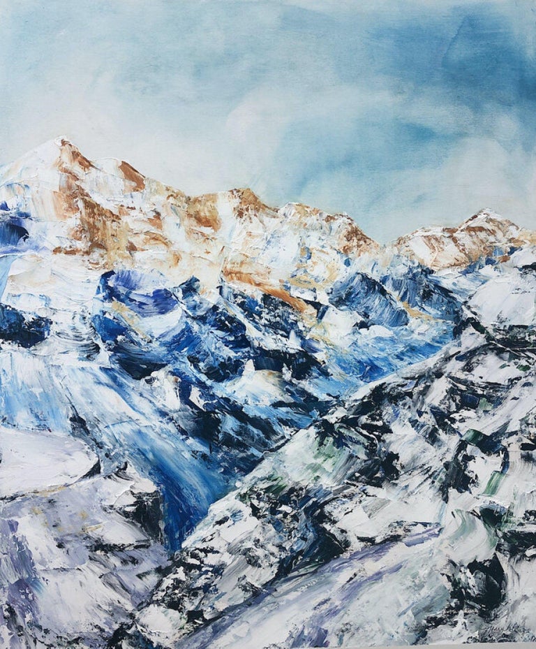 Tiffany Blaise - Alpen Glow, Painting, Oil on Wood Panel For Sale at ...