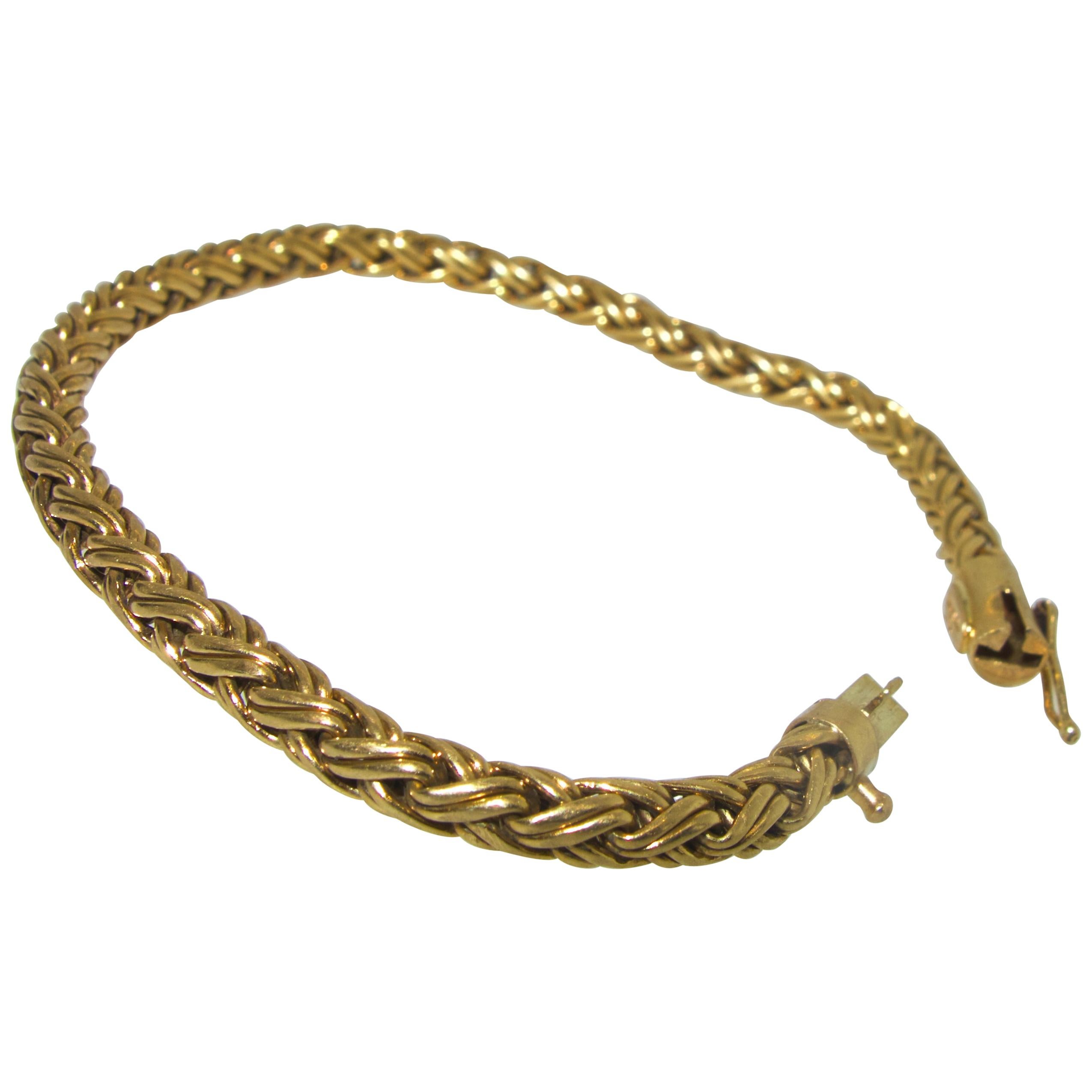 Tiffany Braided Gold Bracelet For Sale at 1stDibs