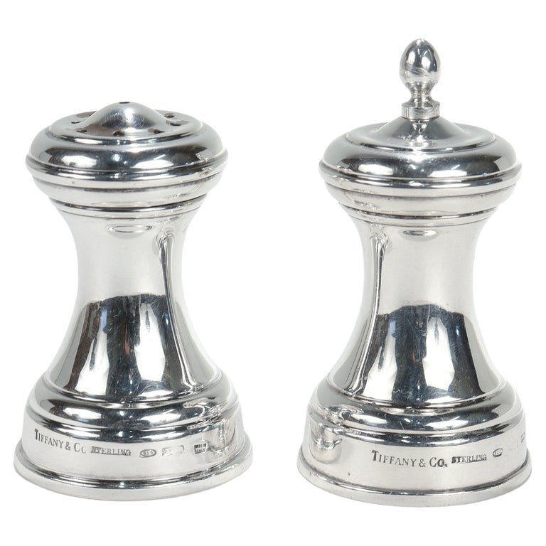 Tiffany Capstan Sterling Silver Salt and Pepper Shakers For Sale at 1stDibs