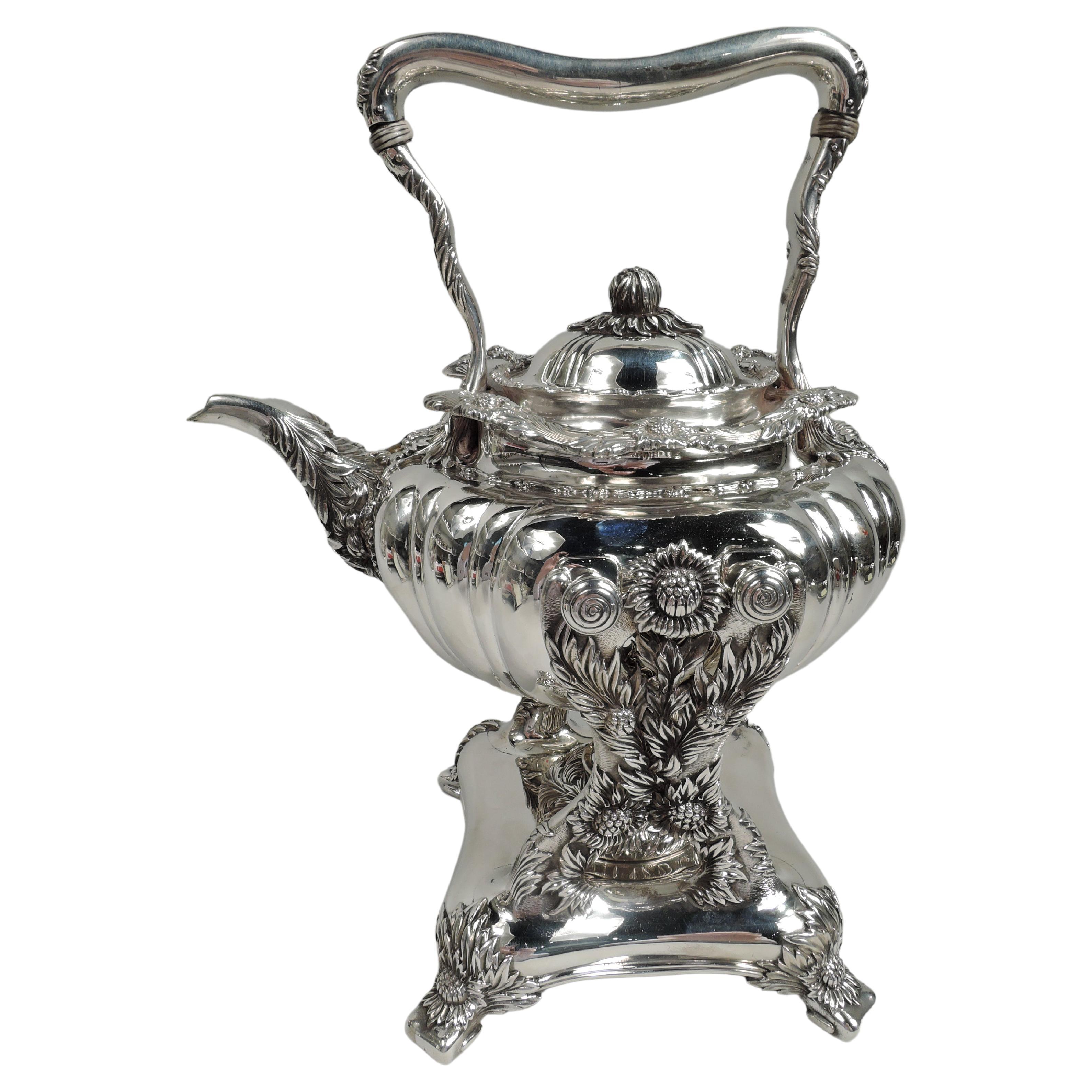 Antique Tiffany Chrysanthemum Sterling Silver Hot Milk Pot For Sale at ...