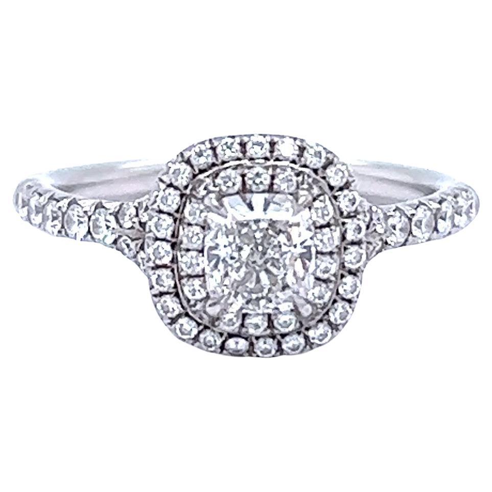 Tiffany and Co. 1.62 Carat Legacy Cushion Cut Platinum Halo-Style ...
