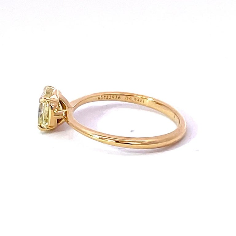 Customizable Tiffany and Co. 0.94ct Fancy Yellow Diamond with 18k Yellow Gold Engagement Ring ...