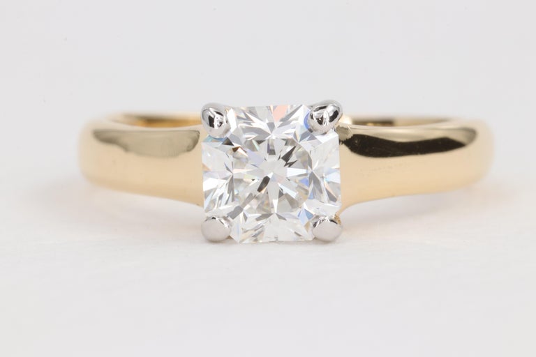 Tiffany and Co. 1.02ct Lucida Radiant Cut Yellow Gold and Platinum ...
