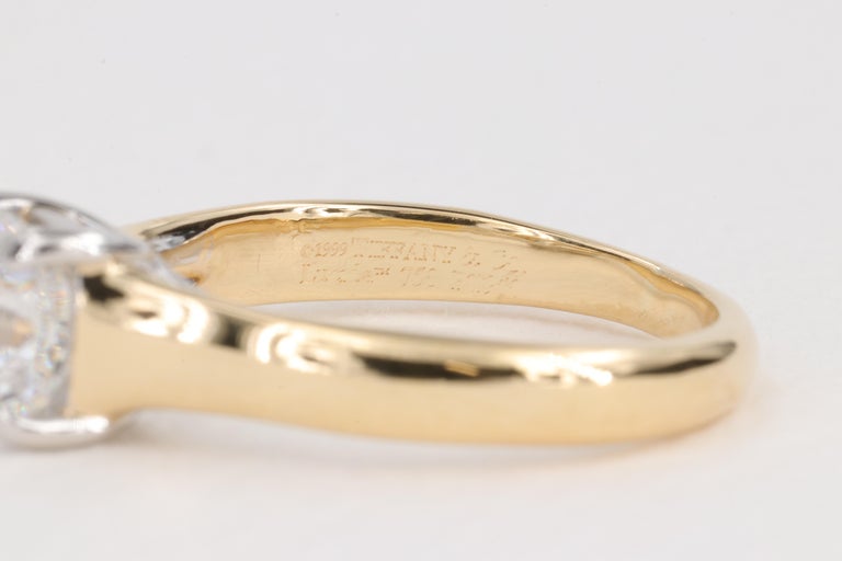 Tiffany and Co. 1.02ct Lucida Radiant Cut Yellow Gold and Platinum ...