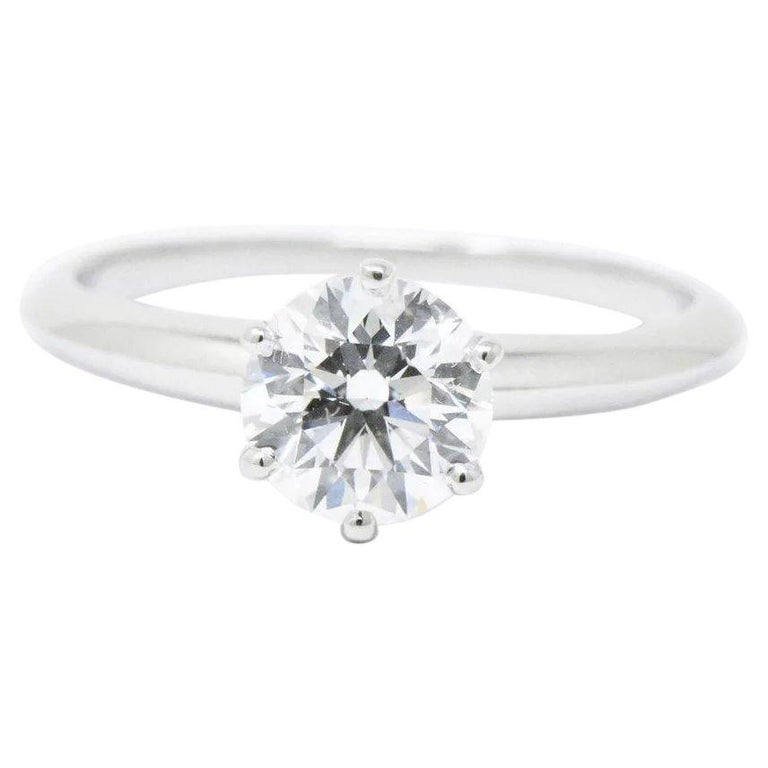 Tiffany and Co. 1.35 Carat Diamond and Platinum Solitaire Engagement ...