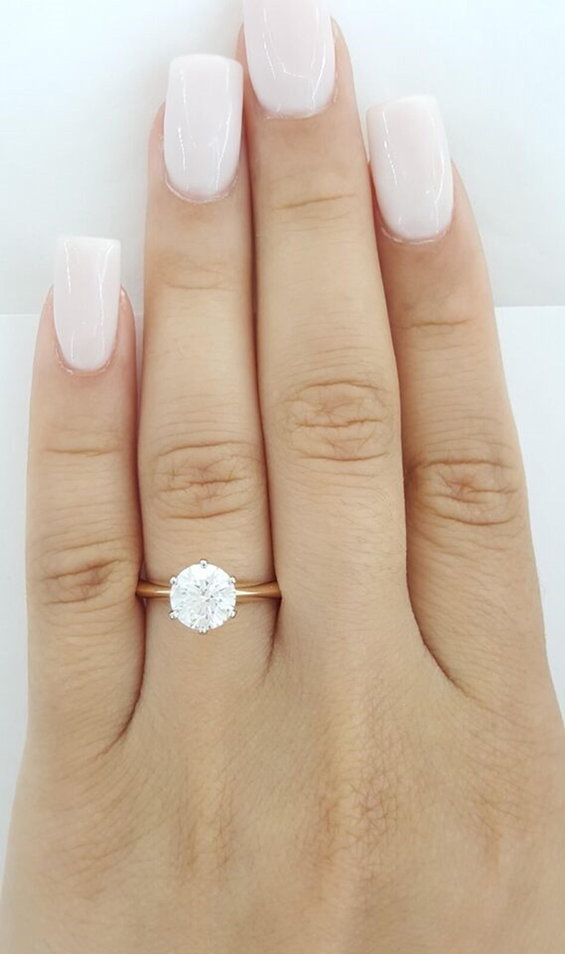 Tiffany and Co. 1.37 ct Total Weight 18k Rose Gold and Platinum Round ...