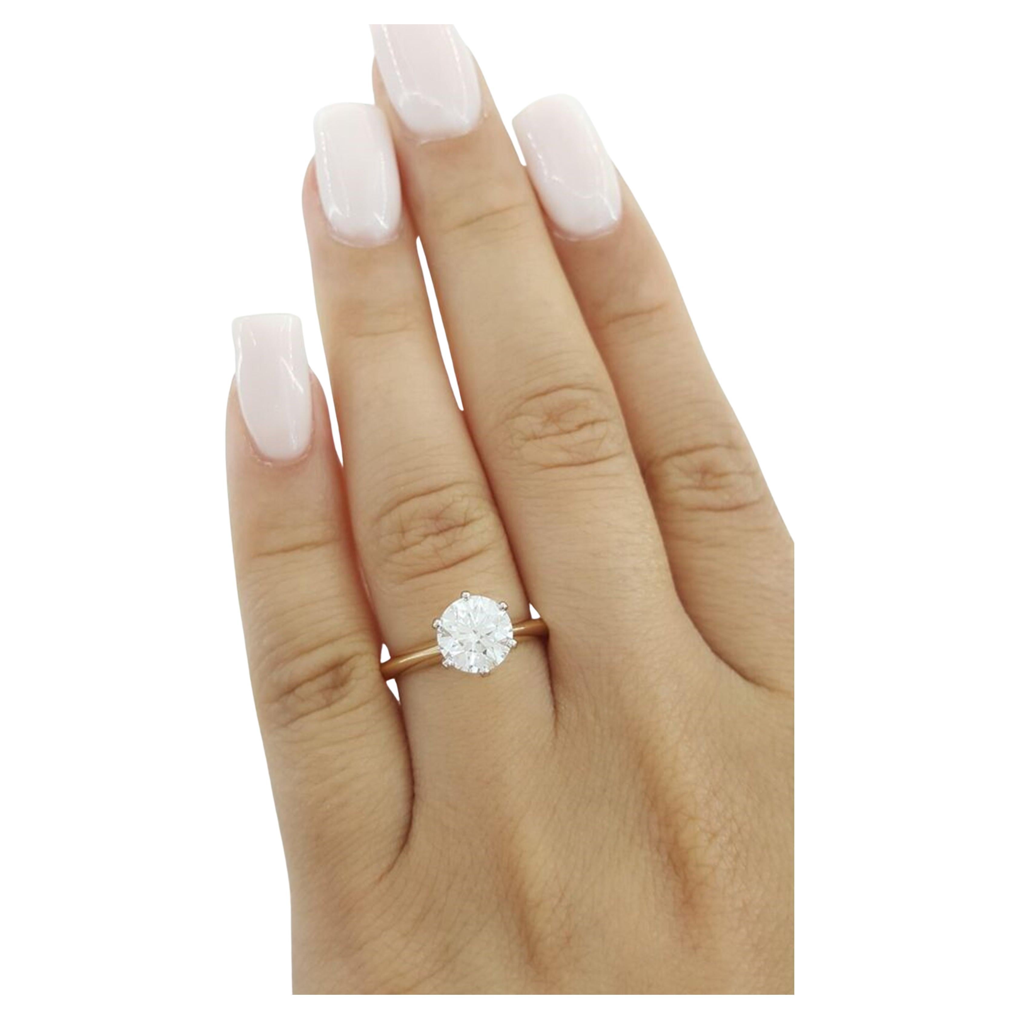 Tiffany and Co. 1.37 ct Total Weight 18k Rose Gold and Platinum Round ...