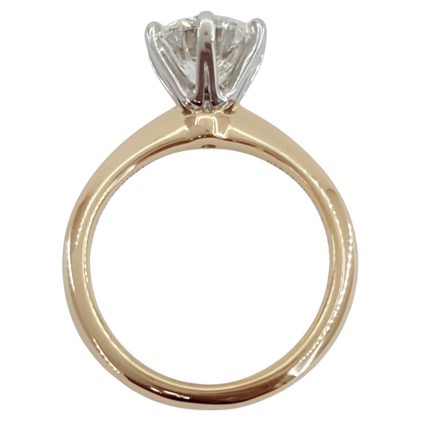 Tiffany and Co. 1.37 ct Total Weight 18k Rose Gold and Platinum Round ...