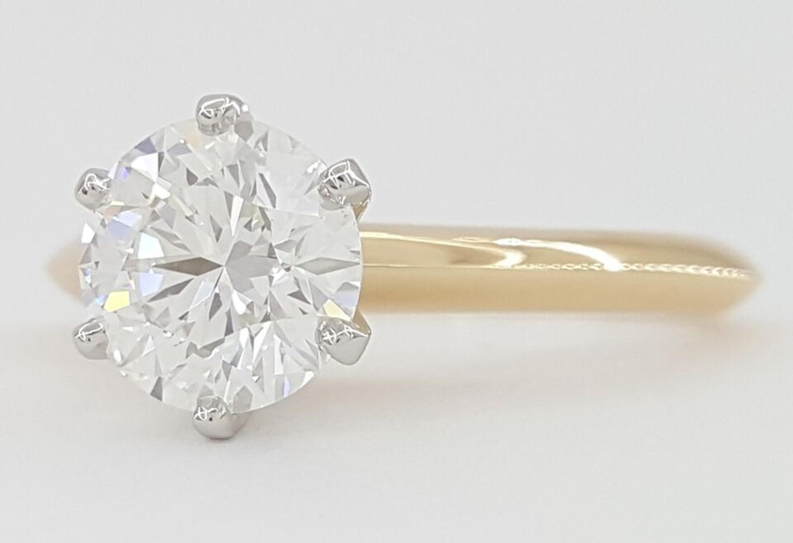 Tiffany and Co. 1.37 ct Total Weight 18k Rose Gold and Platinum Round ...