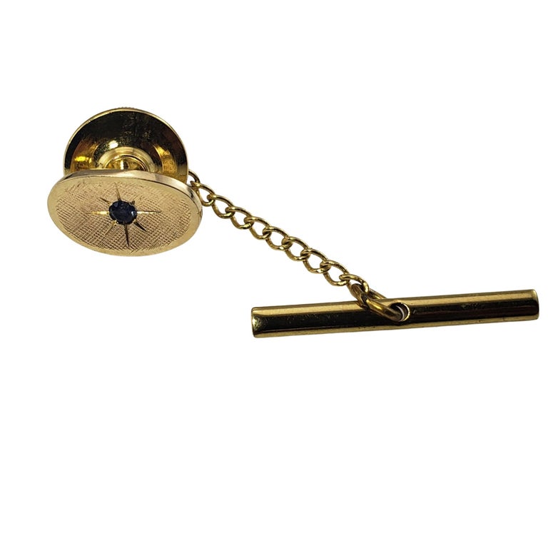 Tiffany and Co. 14 Karat Yellow Gold and Sapphire Tie Pin For Sale at ...