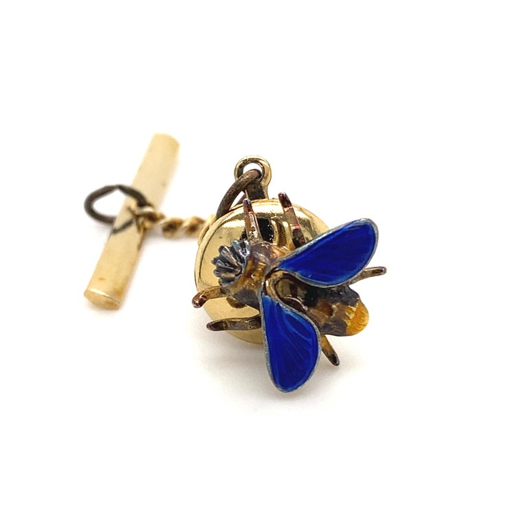 Tiffany and Co 14 Karat Yellow Gold Enamel Bee Insect Lapel Pin, Circa ...