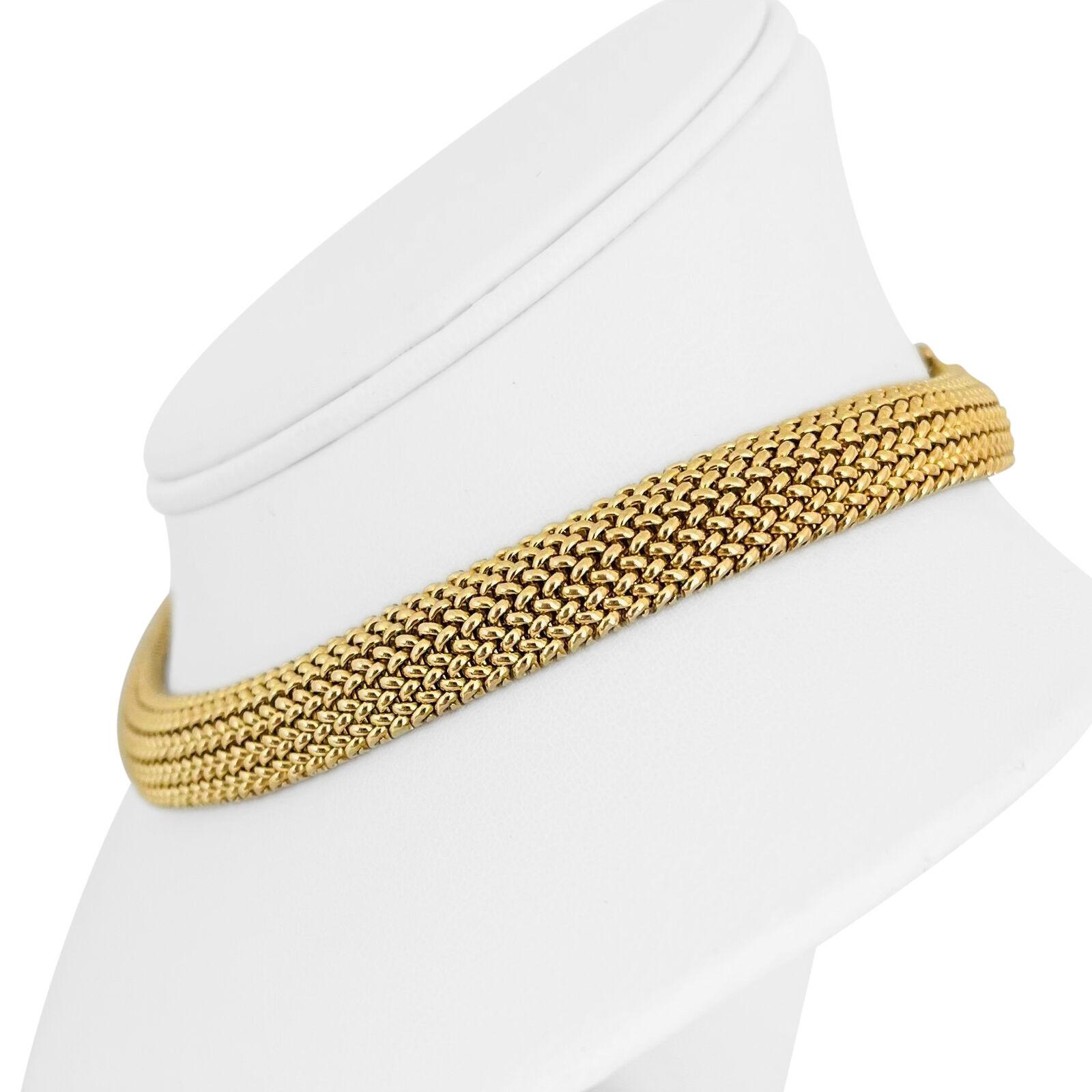 Tiffany and Co. 14 Karat Yellow Gold Heavy Somerset Mesh Collar ...