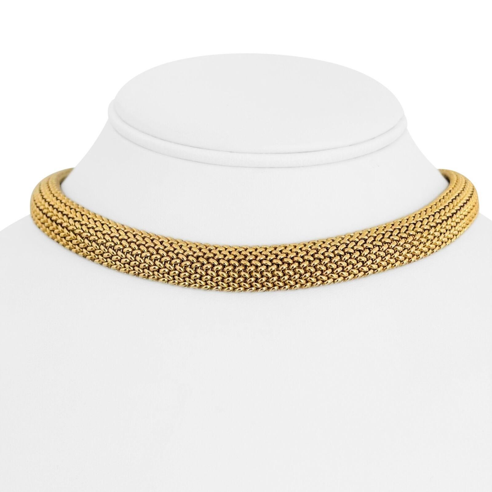 Tiffany and Co. 14 Karat Yellow Gold Heavy Somerset Mesh Collar ...