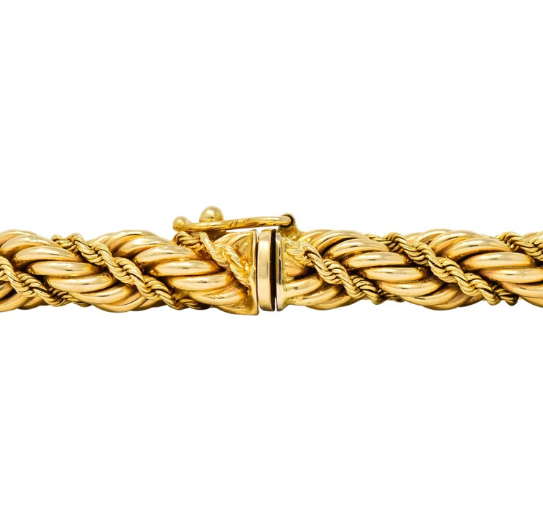 Tiffany and Co. 14 Karat Yellow Gold Wide Rope Twist Bracelet, circa ...