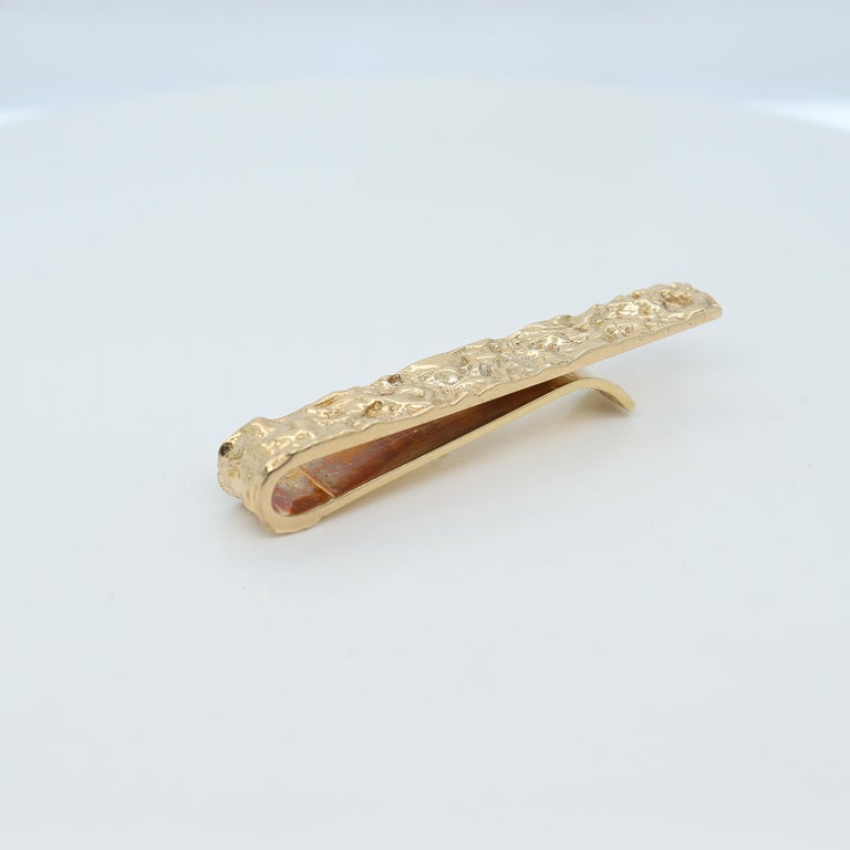 Tiffany and Co. 14K Molten Gold Mid-Century Modern Tie Bar or Money ...