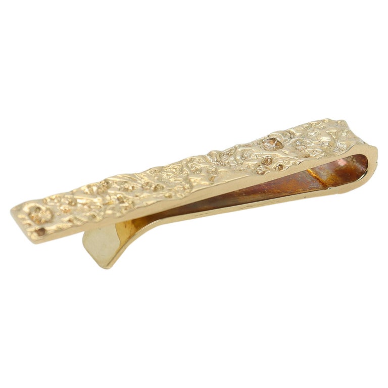 Tiffany and Co. 14K Molten Gold Mid-Century Modern Tie Bar or Money ...
