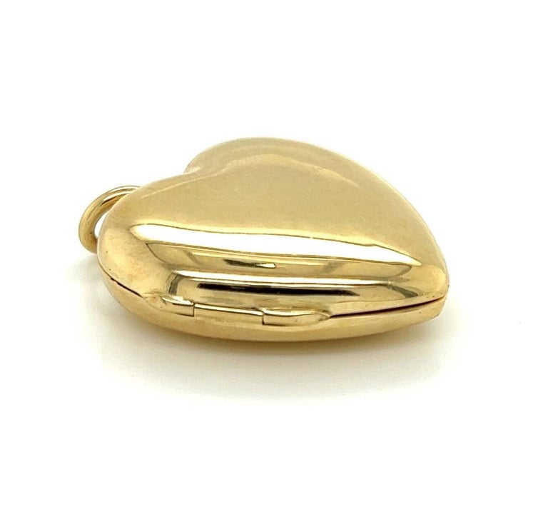 Tiffany and Co. 14k Yellow Gold Ex Large Heart Locket Charm Pendant at ...