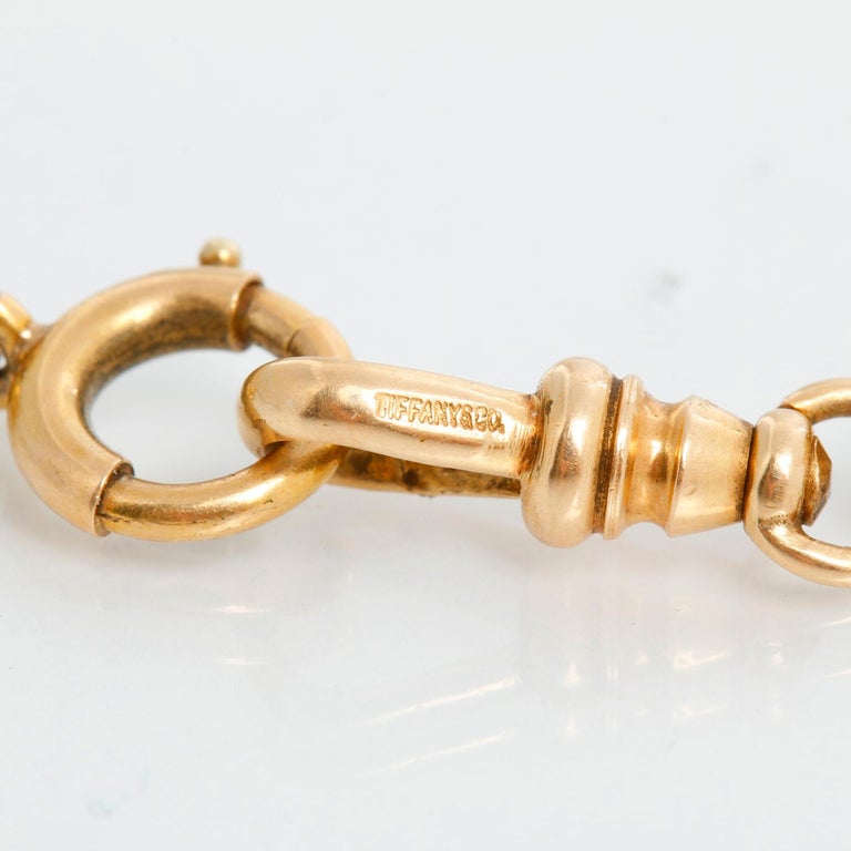 Tiffany and Co. 14k Yellow Gold Pocket Watch Chain For Sale at 1stDibs