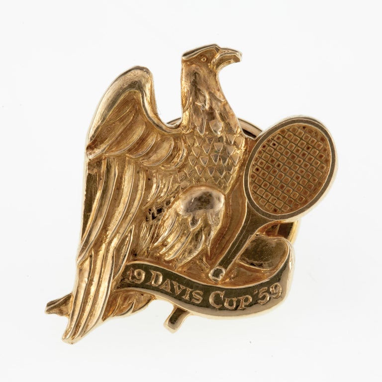 Tiffany and Co. 14k Yellow Gold Tie Tack Issued During 1959 Tennis ...