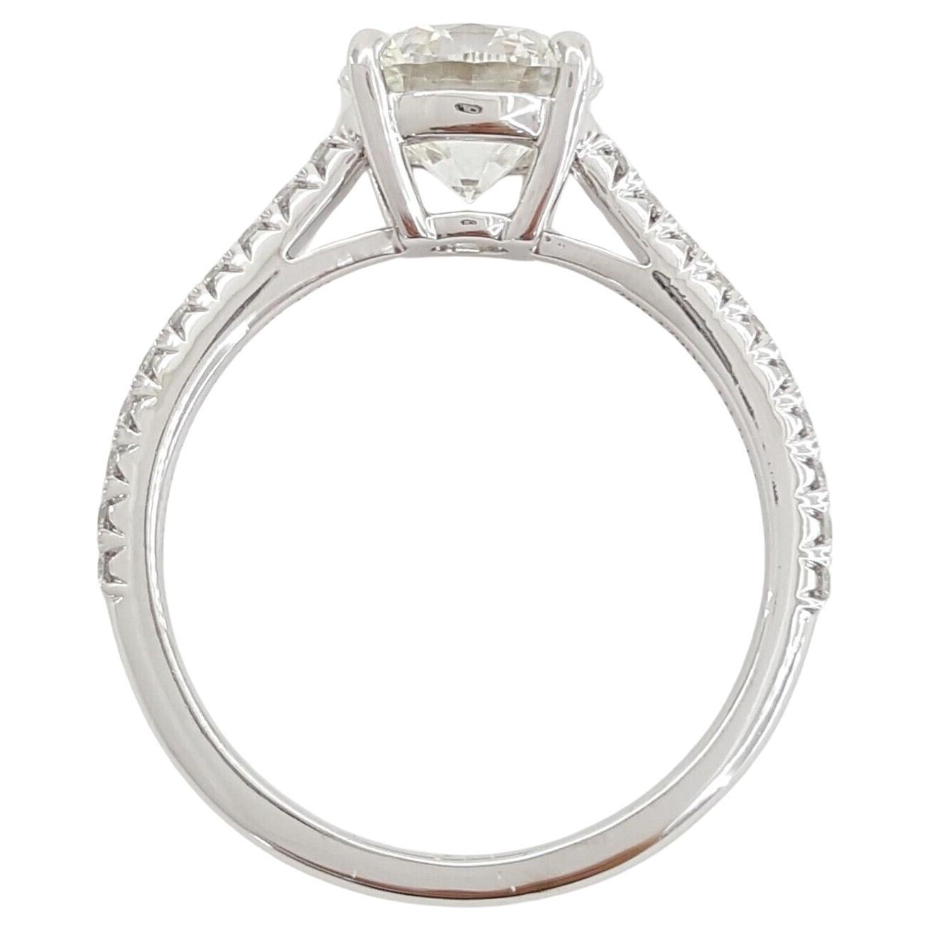 Tiffany& Co. 1.54 Carat Round Cut Diamond Solitaire Engagement Platinum ...