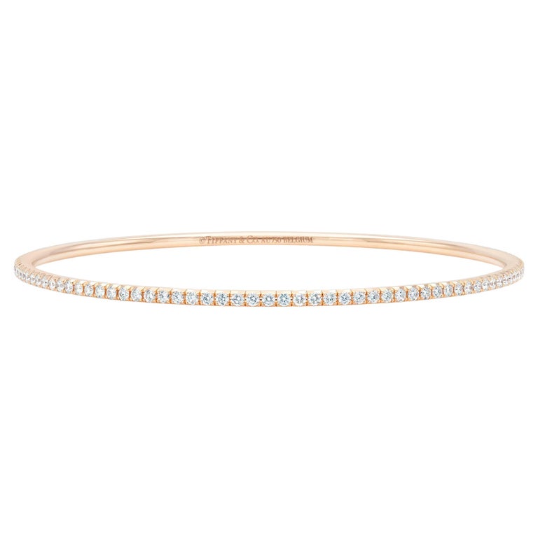 Tiffany and Co. 1.65 Carat Diamond "Metro" Gold Bangle For Sale at 1stDibs