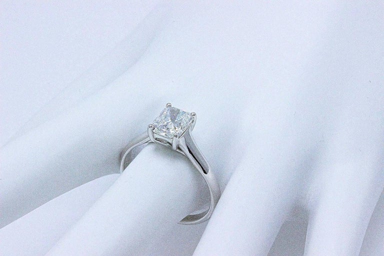 Tiffany and Co. 1.70 Carat Lucida F VVS2 Platinum Diamond Engagement ...