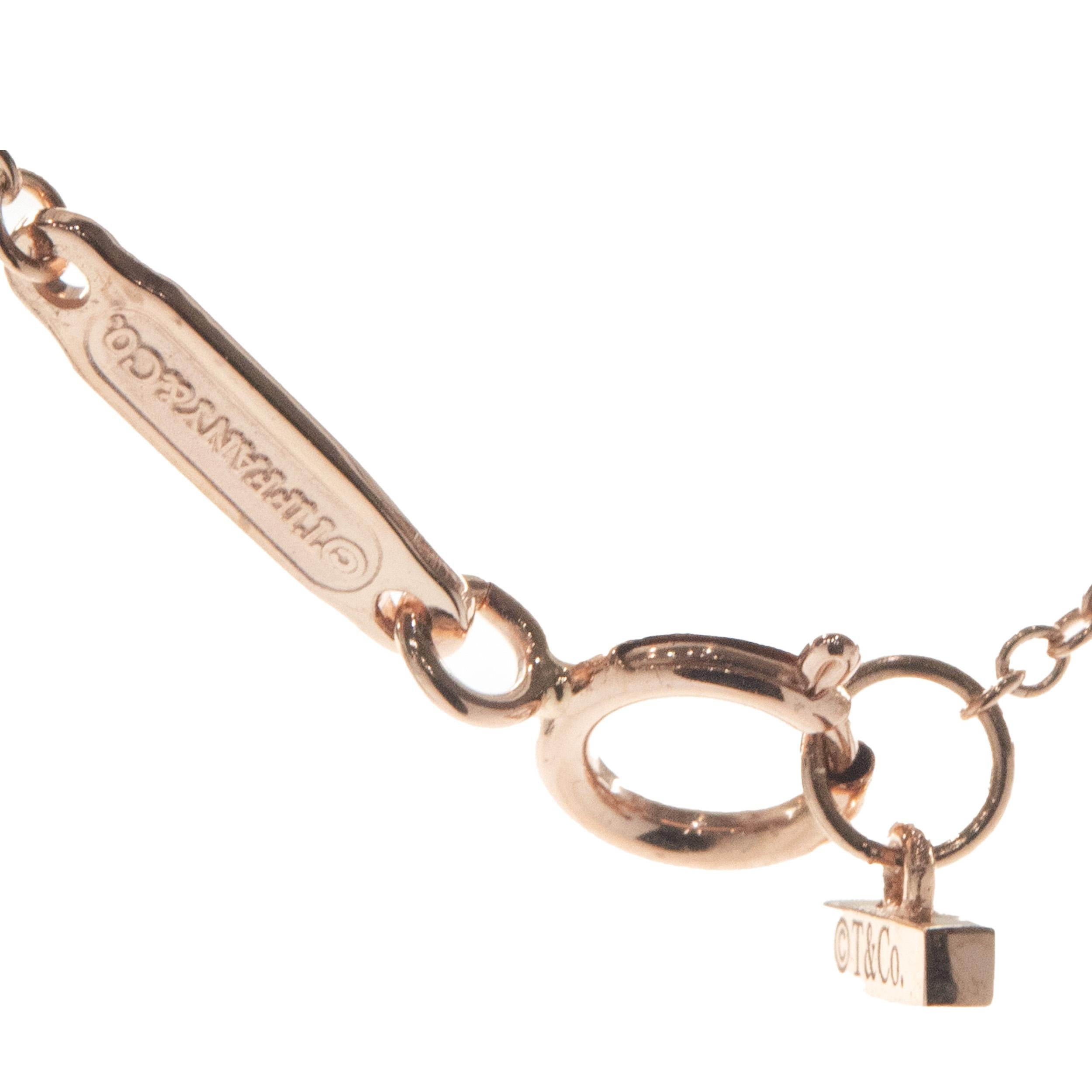 Tiffany and Co. 18 Karat Rose Gold Diamond Smile Necklace at 1stDibs ...